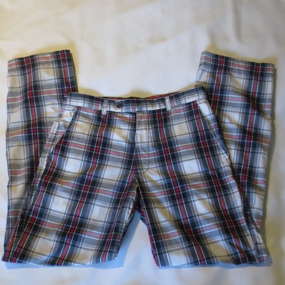 Fila | Pants | Fila Mens Pants Golf Plaid Red White Blue Lightweight ...